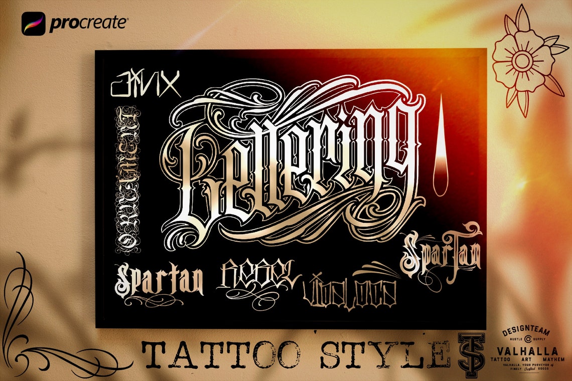 Procreate Custom Tattoo Shop Lettering - Etsy