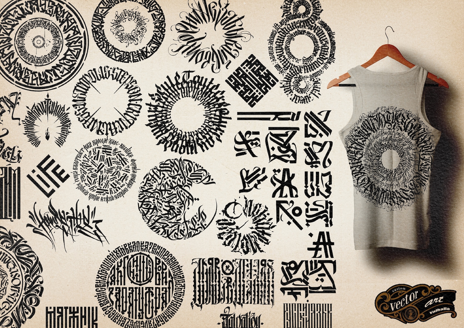 Svg Vector Png Calligraphy Calligram Logo Design Kit XL - Etsy