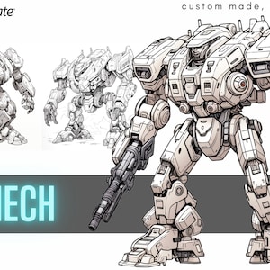 Mech XL, Unique Mech Reference Collection, Coloring Projects, Procreate ...