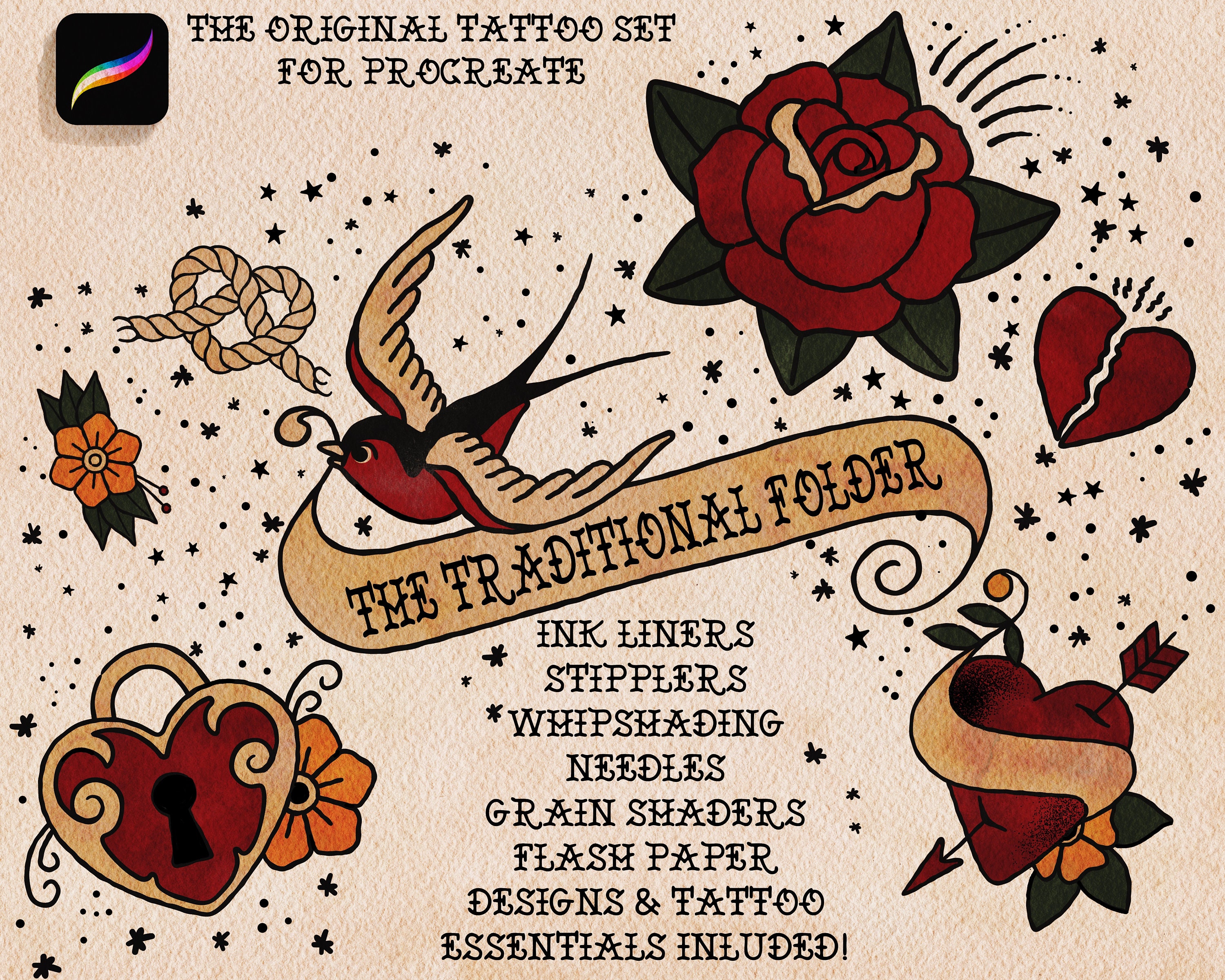 American Traditional Tattoo Filler