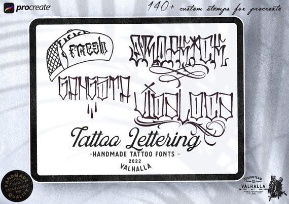 Procreate Custom Tattoo Shop Lettering | Etsy