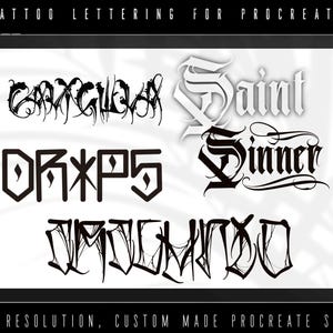 Procreate, Tattoo Lettering Vol.3 1000 Stamps & Brushes, Mega Bundle ...