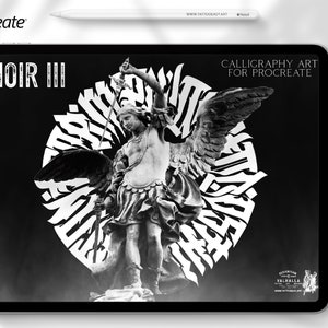 Fond Noir.iii / Calligraphy Art for Procreate - Etsy