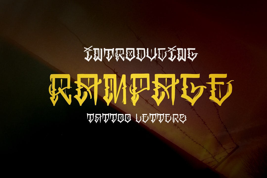 Rampage Custom Tattoo Font - Etsy