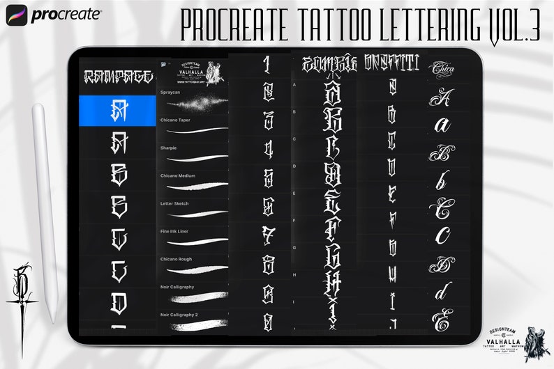 Procreate Tattoo Lettering Vol.3 - Etsy
