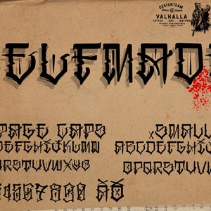 Valhalla Custom Tattoo Fonts Bundle - Etsy