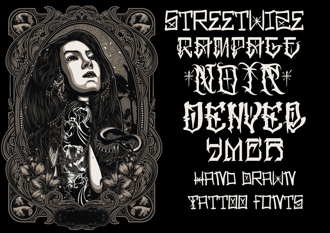 Valhalla Custom Tattoo Fonts Bundle - Etsy