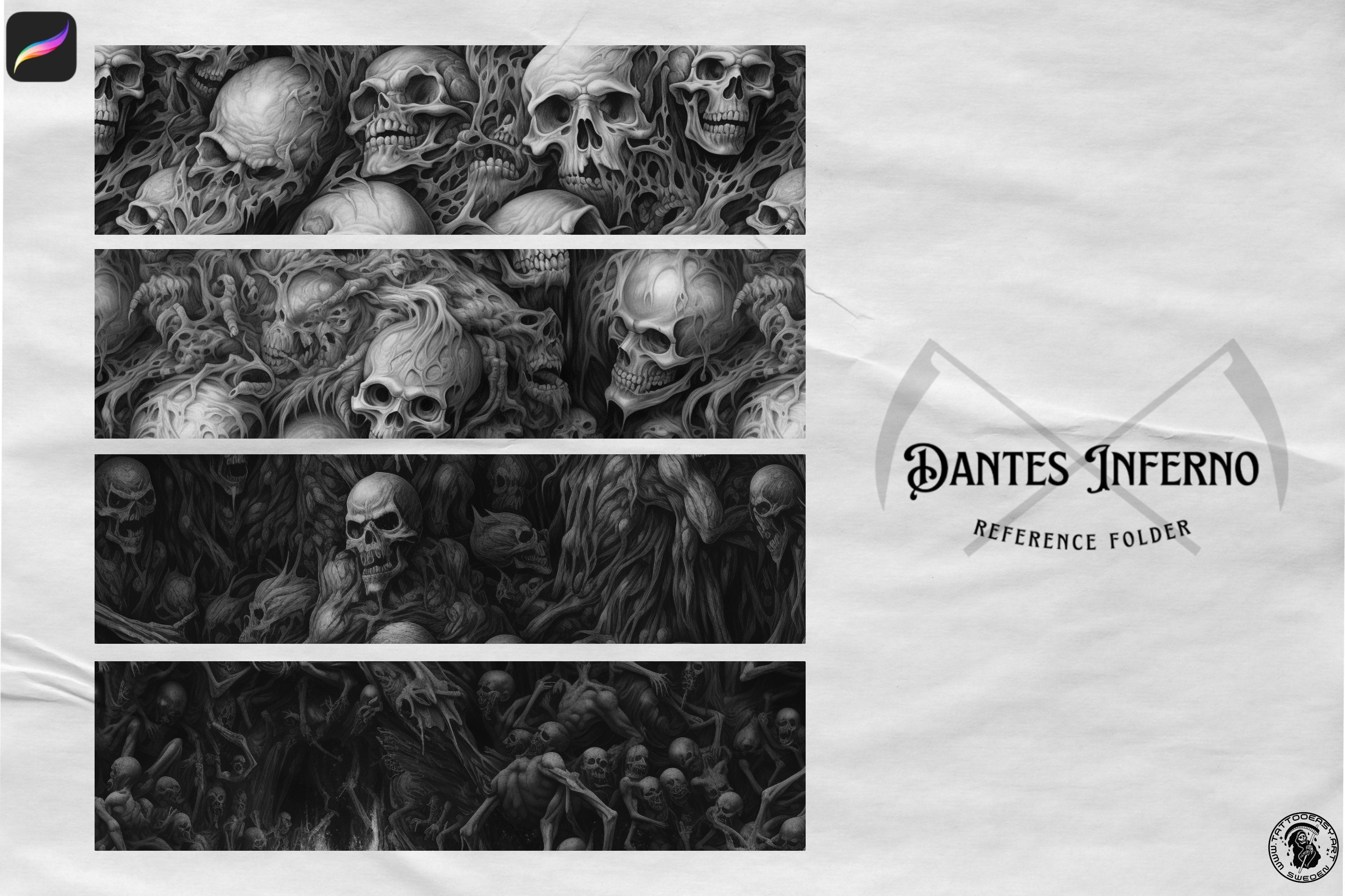 Procreate, Dantes Inferno & Skull templates - references and custom ...