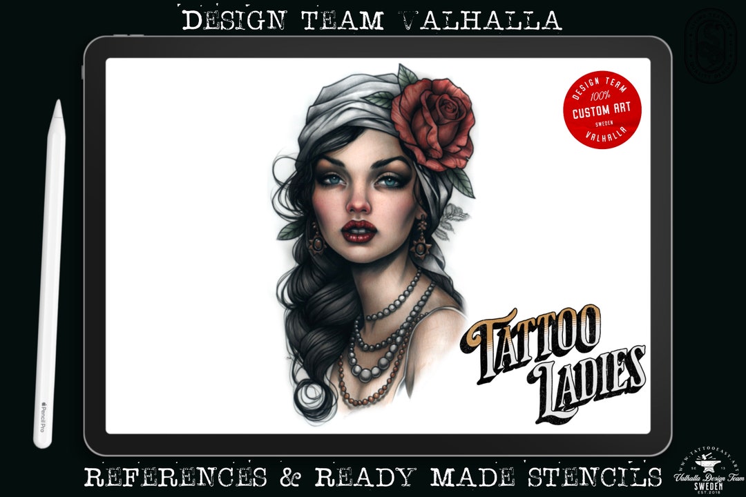 The Lady Design Kit, 200+ Custom Made Tattoo References & Stencils - Etsy