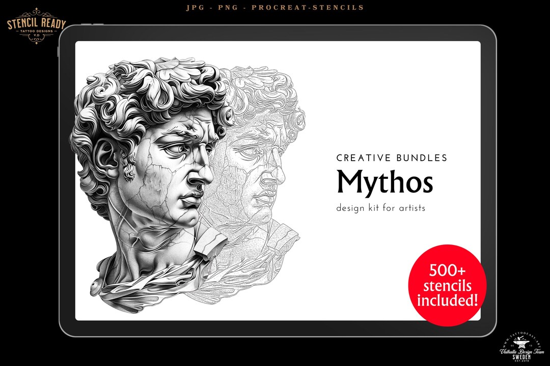 Mythos, Stencil Ready Greek Roman and Nordic Reference Bundle Tattoo ...