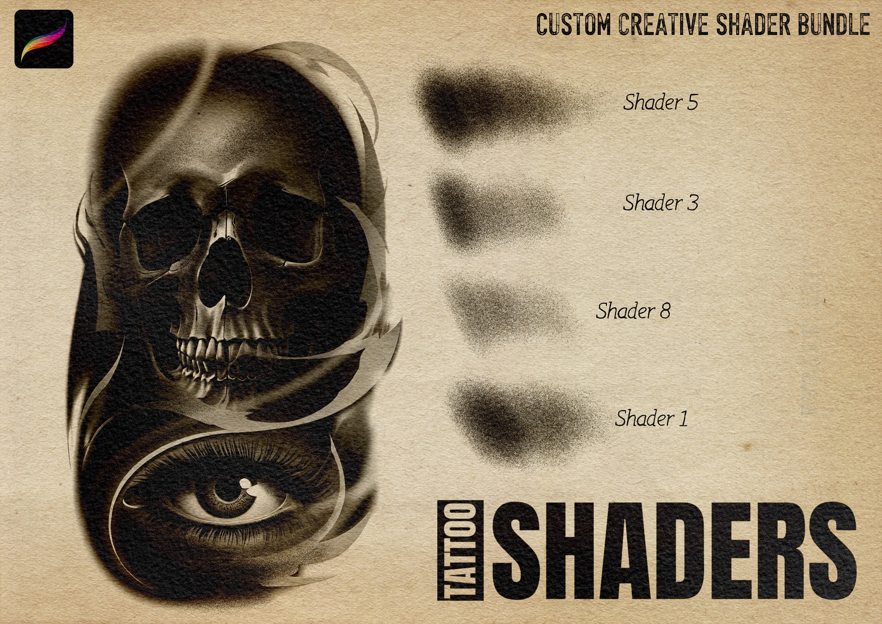 Procreate The Dynamic Tattoo Shading kit, brushes and canvases!