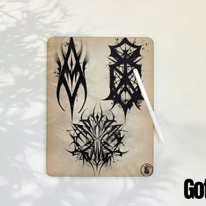 Procreate Goth Ink Dark Tattoo Calligraphy Art, Unique Design Bundle ...