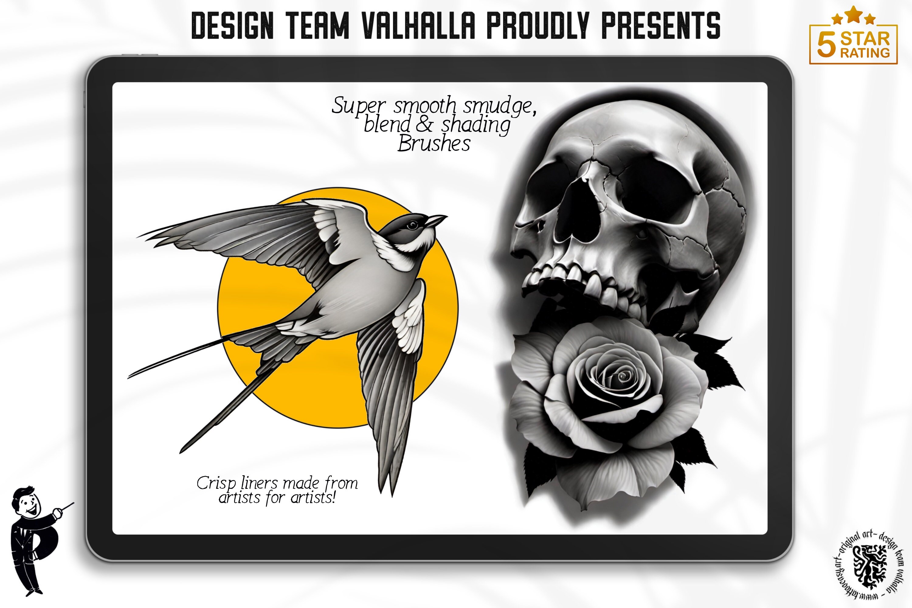 Tattoo flash painting kit, Spitshade, ink, watercolor, markers & lots ...