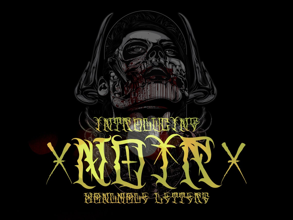 Valhalla Custom Tattoo Fonts Bundle - Etsy