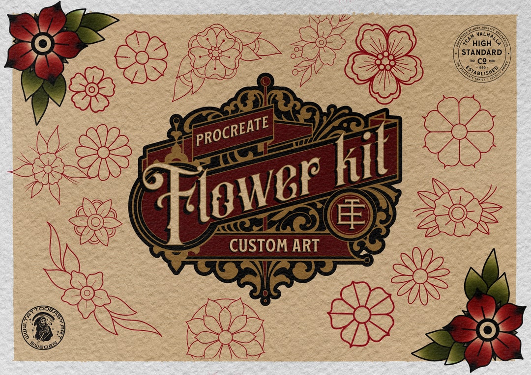 Procreate 101 Traditional Tattoo Flowers - Etsy