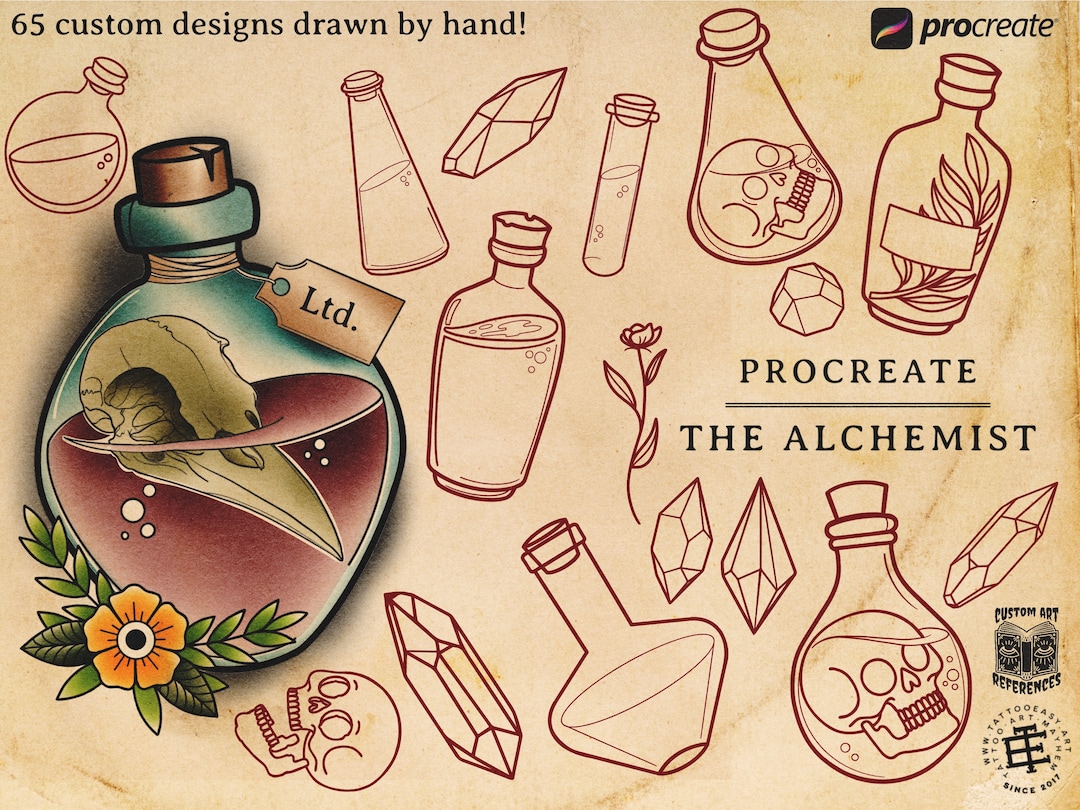 Procreate, the Alchemist - 65 Custom Designs Drawn by Hand! - Etsy