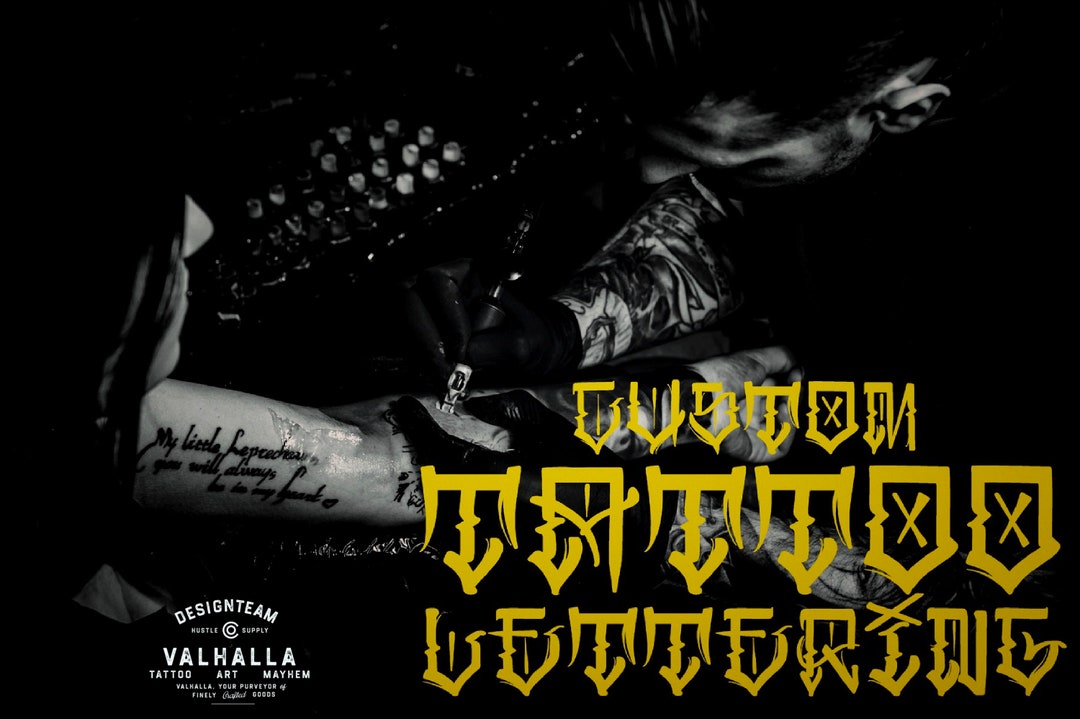 Valhalla Custom Tattoo Fonts Bundle - Etsy