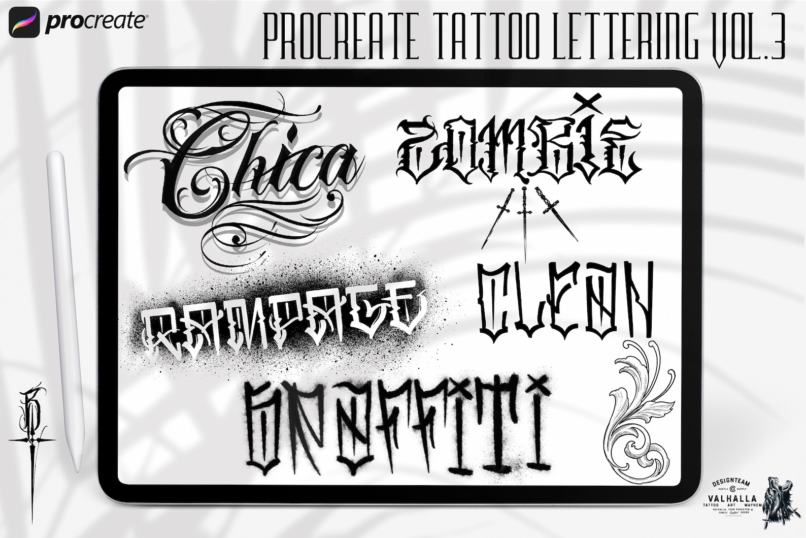 Procreate Tattoo Lettering Vol.3 - Etsy