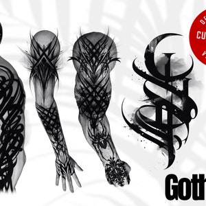 Procreate Goth Ink Dark Tattoo Calligraphy Art, Unique Design Bundle ...