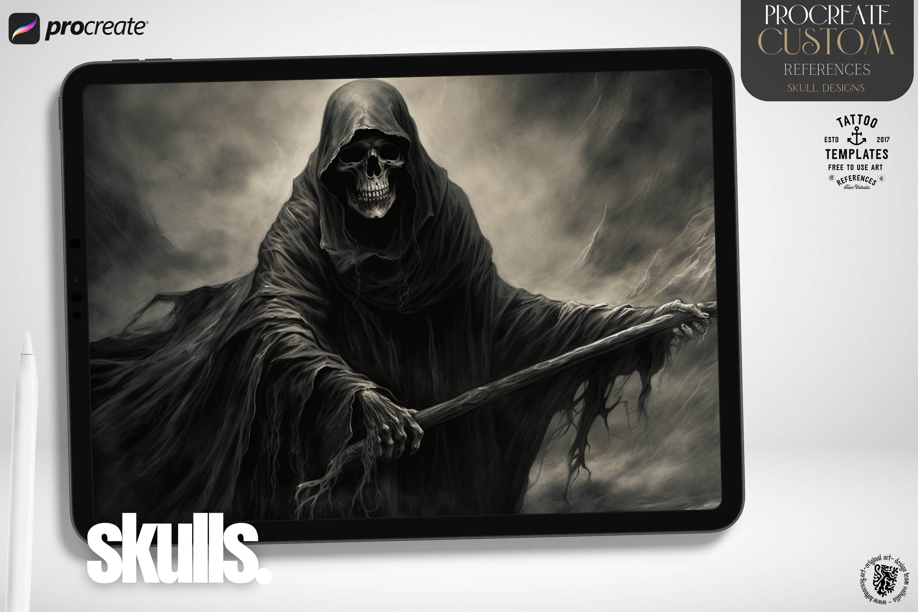 Procreate, Dantes Inferno & Skull templates - references and custom ...