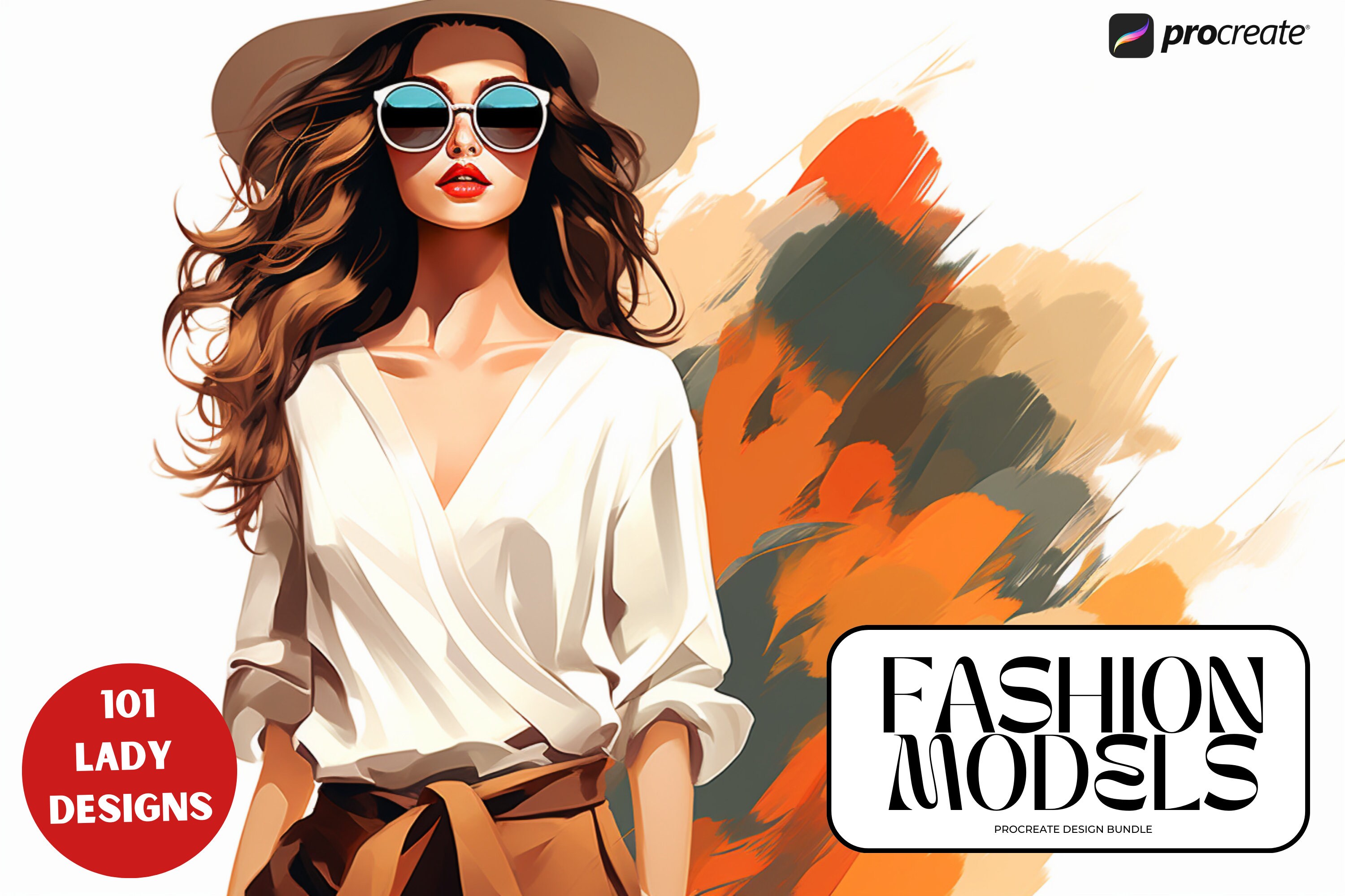 Procreate, Fashion Ladies for Procreate, 101 templates, Elegant ladies ...