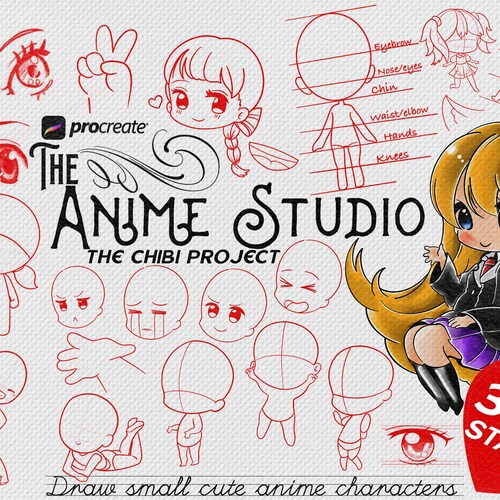 40 Chibi Procreate Fighting Poses Stamps Brushes. Cute Anime - Etsy