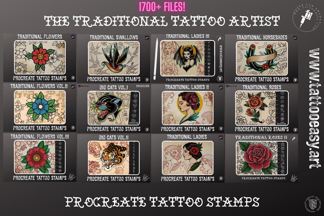 The Traditional Tattoo Artist - 1700+ Files, Procreate & PNG Custom ...