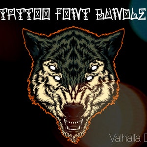 Valhalla Custom Tattoo Fonts Bundle - Etsy