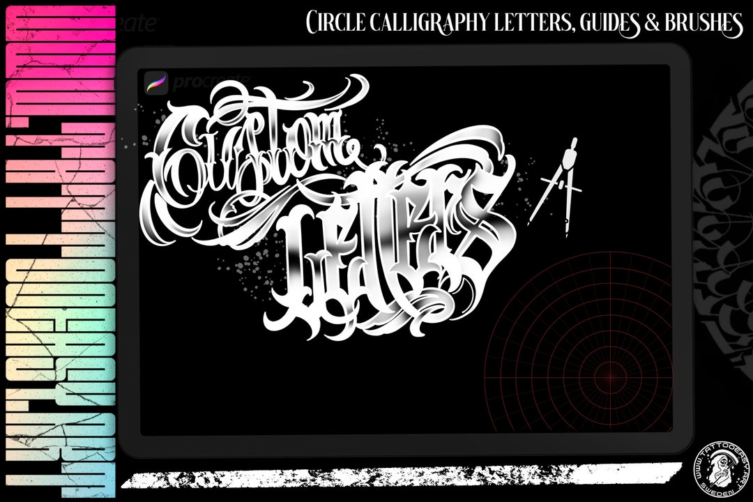 Procreate Custom Handmade Letters / Fond Noir, Calligram Tattoo ...