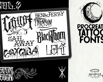 Procreate Tattoo Fonts Handmade Letters Vol.1 - Etsy