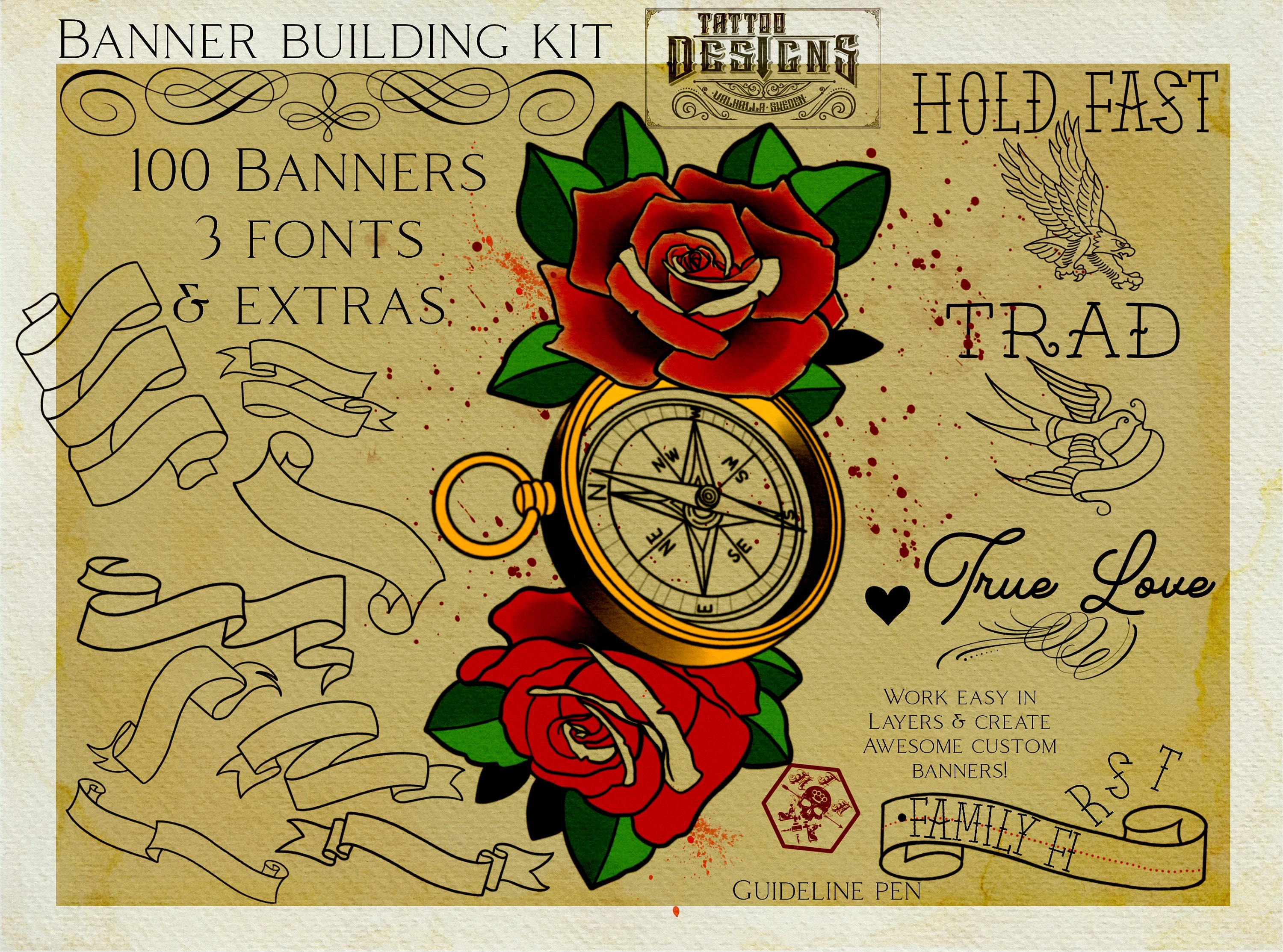Banner building kit, 100 banners, 3 fonts & some other stuff .| Banners ...