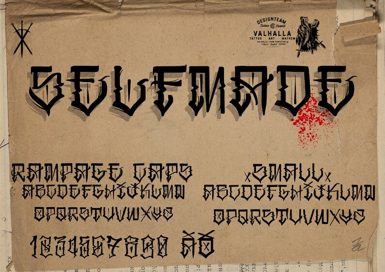 Rampage Custom Tattoo Font - Etsy