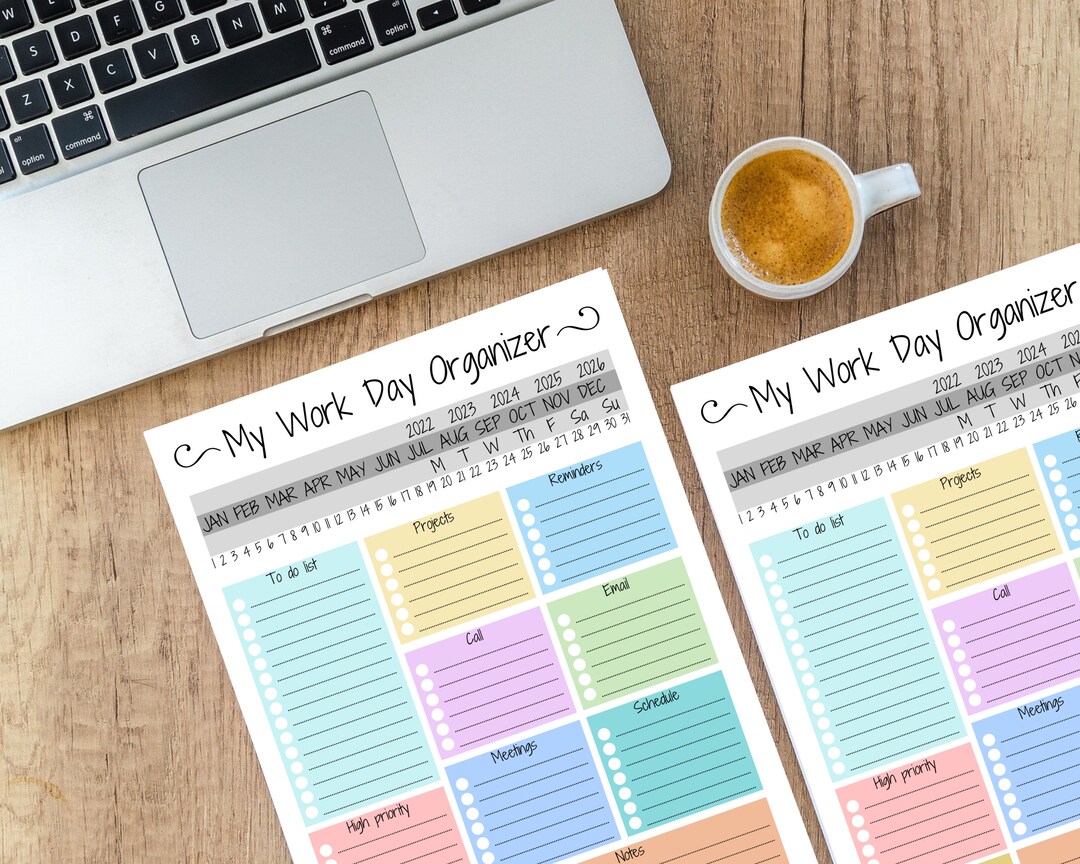 Printable Work Day Organizer - Etsy