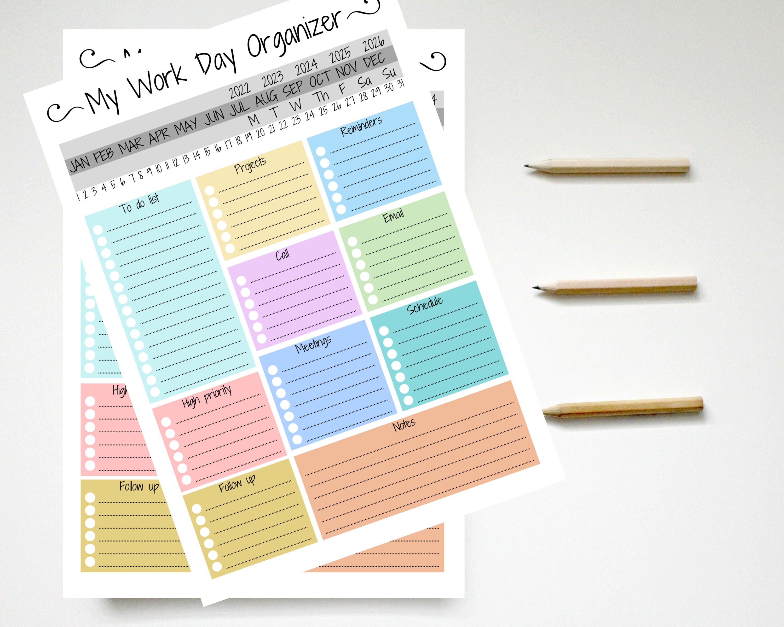 Printable Work Day Organizer - Etsy
