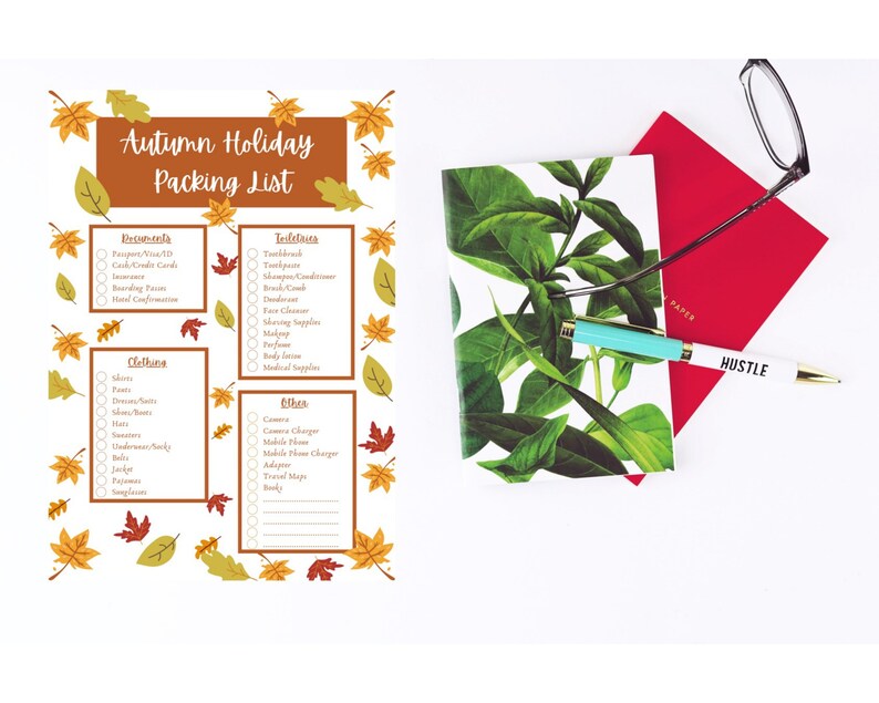 Printable Packing Checklist for Autumn Travel - Etsy