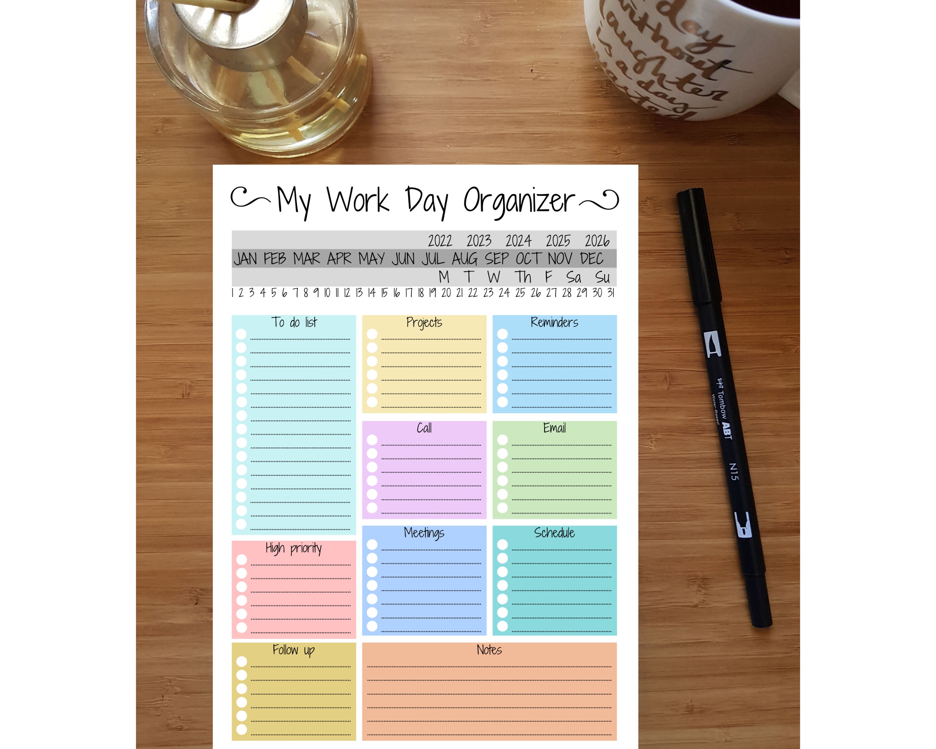 Printable Work Day Organizer - Etsy