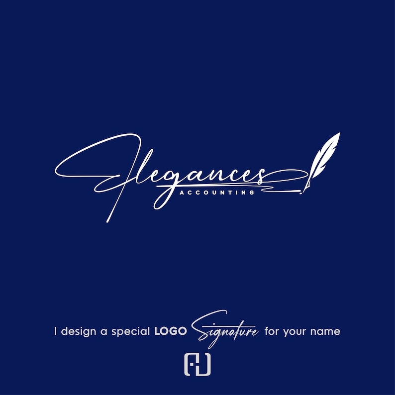 Quill Logo Feather Quill Logo Quill Signature Logo - Etsy