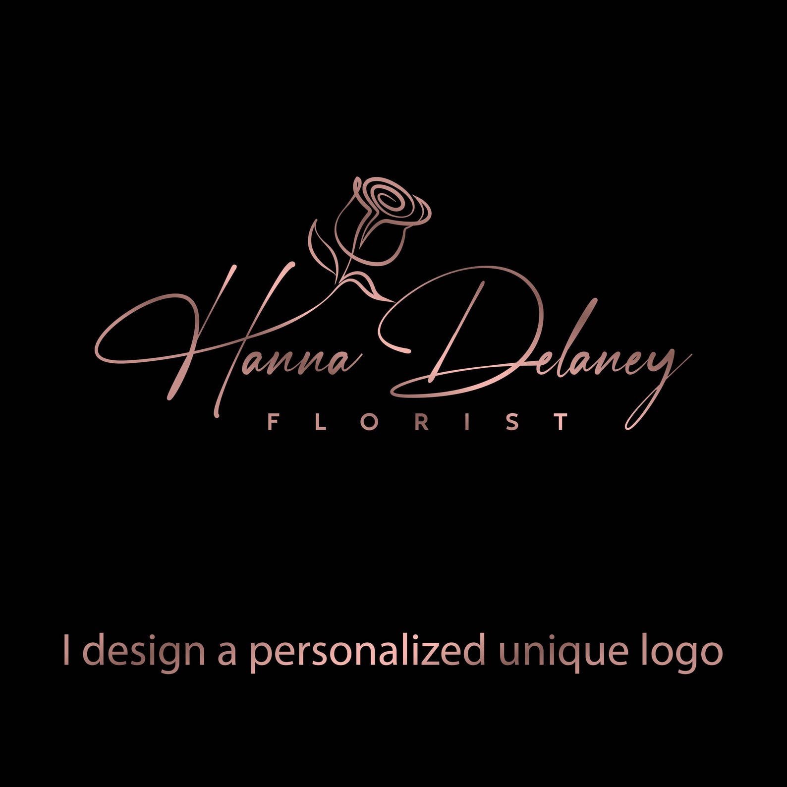 Custom Elegant Rose Logo Design: Florist Logos, Flower Shop Logo - Etsy
