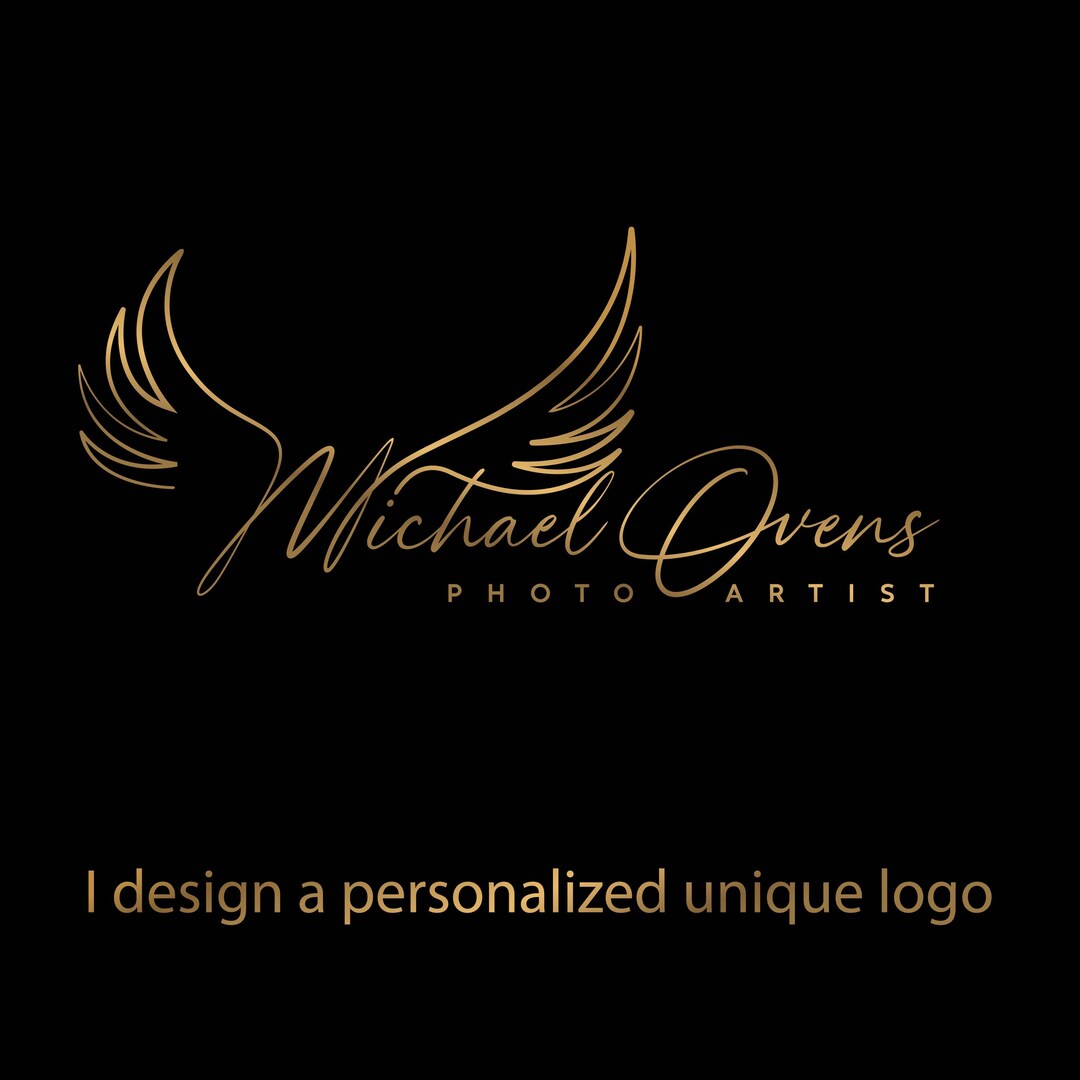 Custom Angel Wings Logo Design, Winged Initials Logo, Angel Letters ...