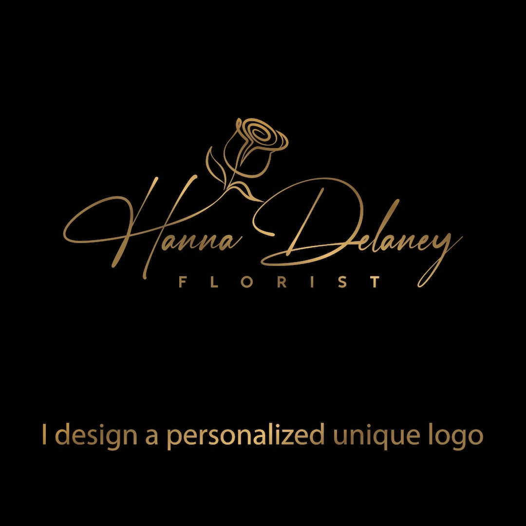 Handwritten Rose Logo Design, Flower Logo Design, Custom Florist Logo ...