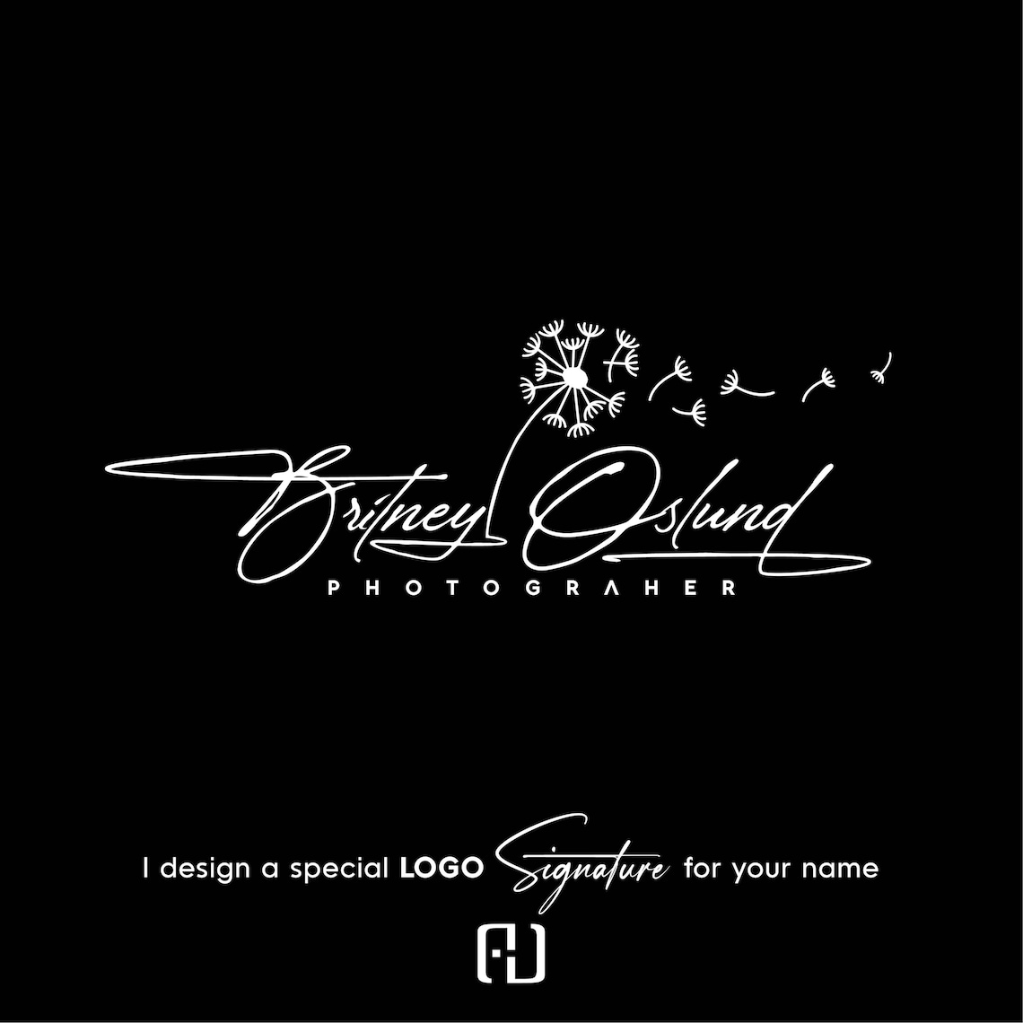 Elegant Dandelion Logo Design: Custom Handwritten Logos, Minimal Logo ...