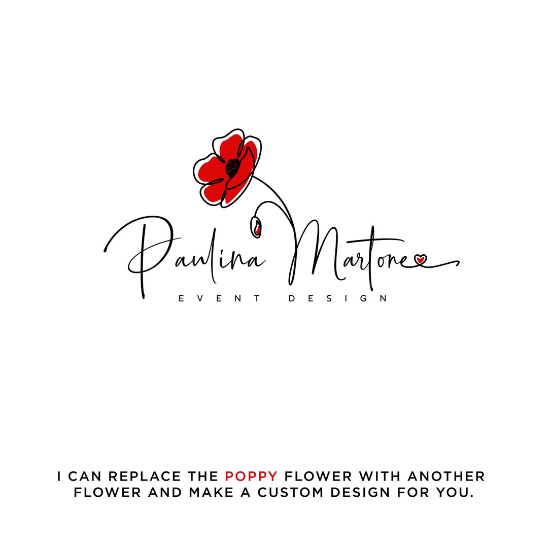 Bloom Your Name Poppy Logo Poppy Flower Logo Poppy - Etsy