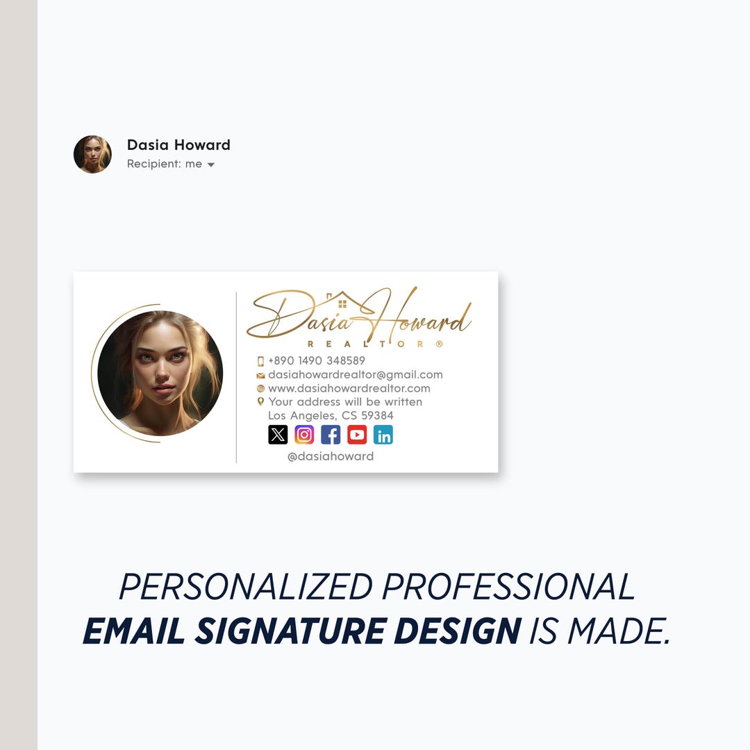 Professional Email Signature Design, Gmail Signature, Custom Email ...
