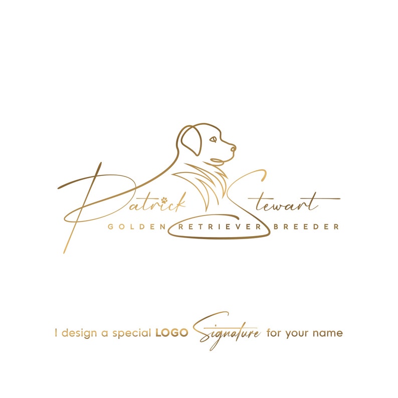 Golden Retriever Logo Design: Dog Training Logos, Custom Pet Signature ...
