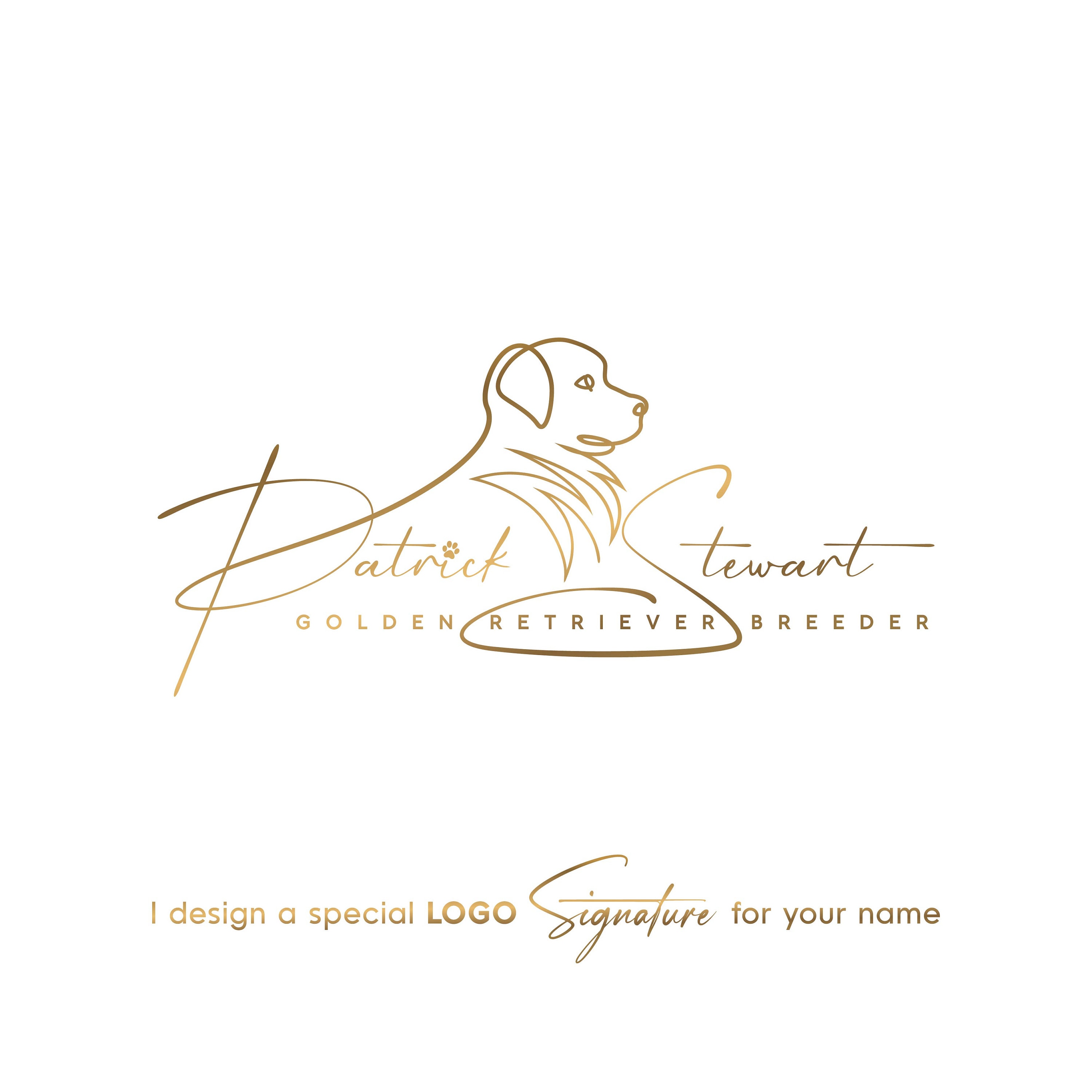 Golden Retriever Logo Design: Dog Training Logos, Custom Pet Signature ...
