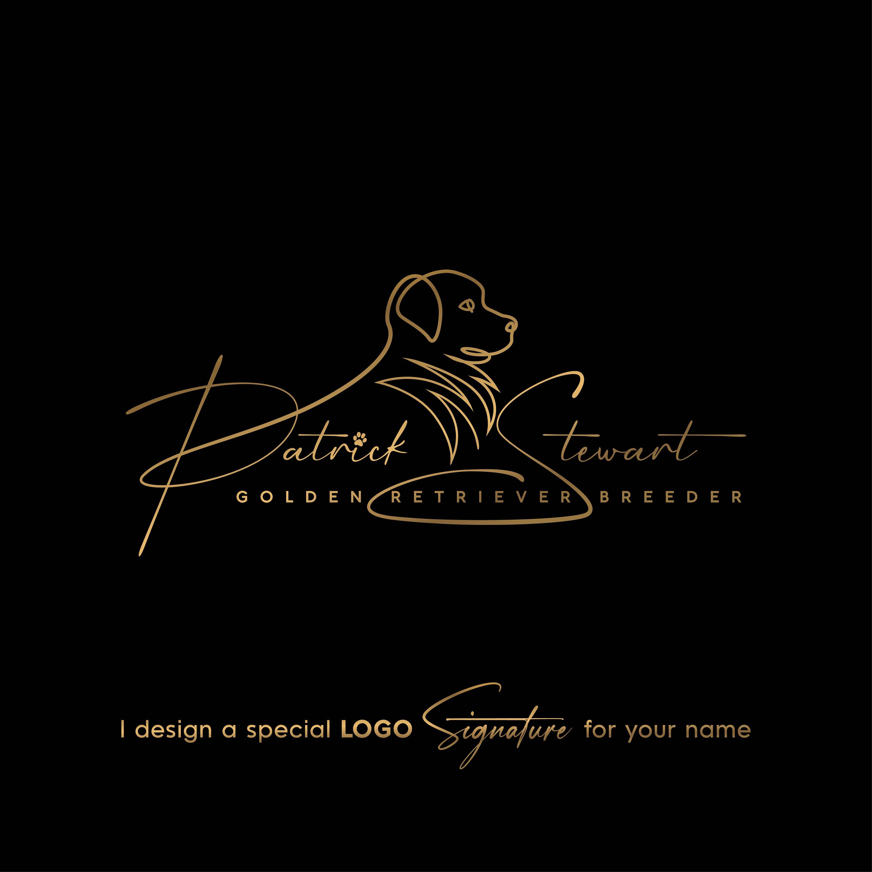 Golden Retriever Logo Design: Dog Training Logos, Custom Pet Signature ...
