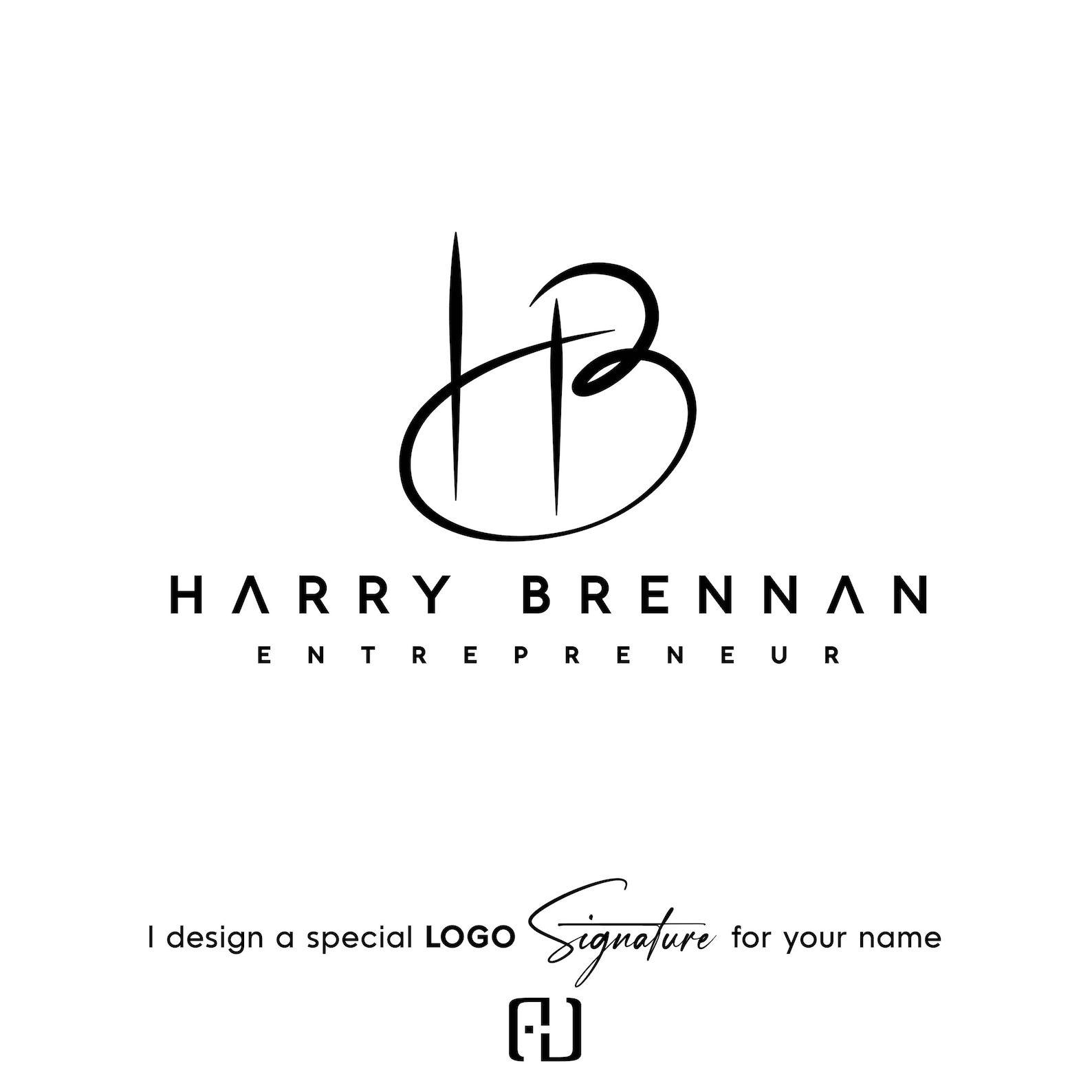 Custom Handwritten Initials Logo Design: Signature Letters Logo, Modern ...