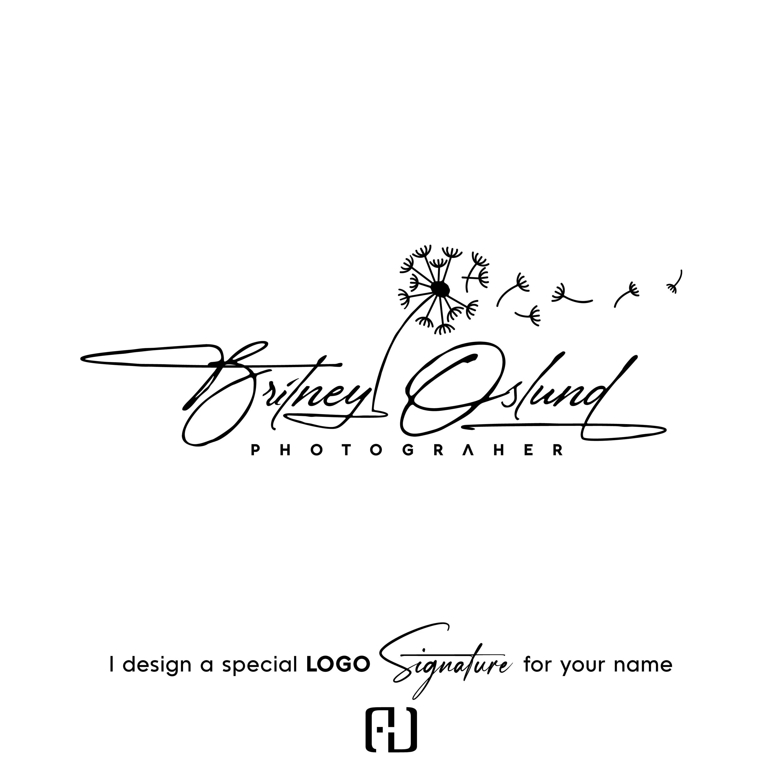 Elegant Dandelion Logo Design: Custom Handwritten Logos, Minimal Logo ...