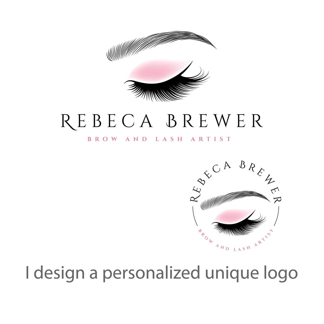 Custom Brow and Lash Logo: Eyelash Beauty Logos, Makeup Logo - Etsy