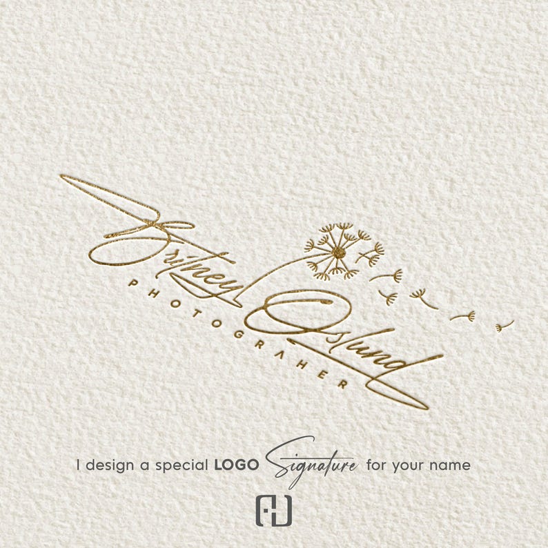 Elegant Dandelion Logo Design: Custom Handwritten Logos, Minimal Logo ...